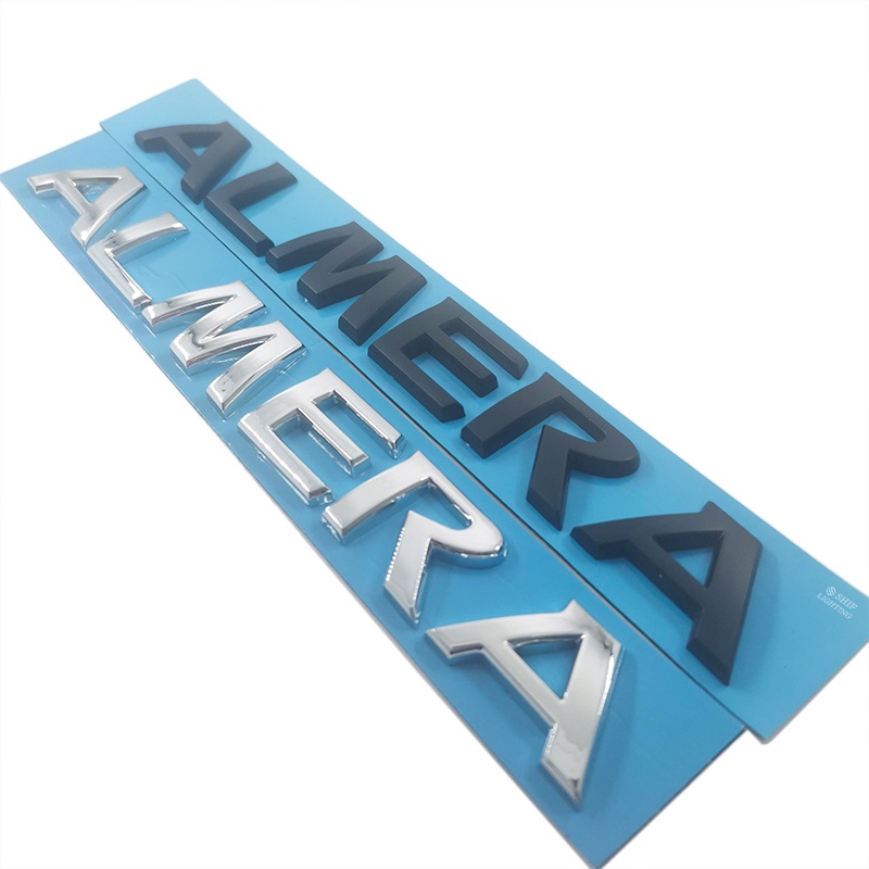 1 x ABS Chrome Black ALMERA Logo Car Auto Rear Trunk Lid Emblem Badge ...