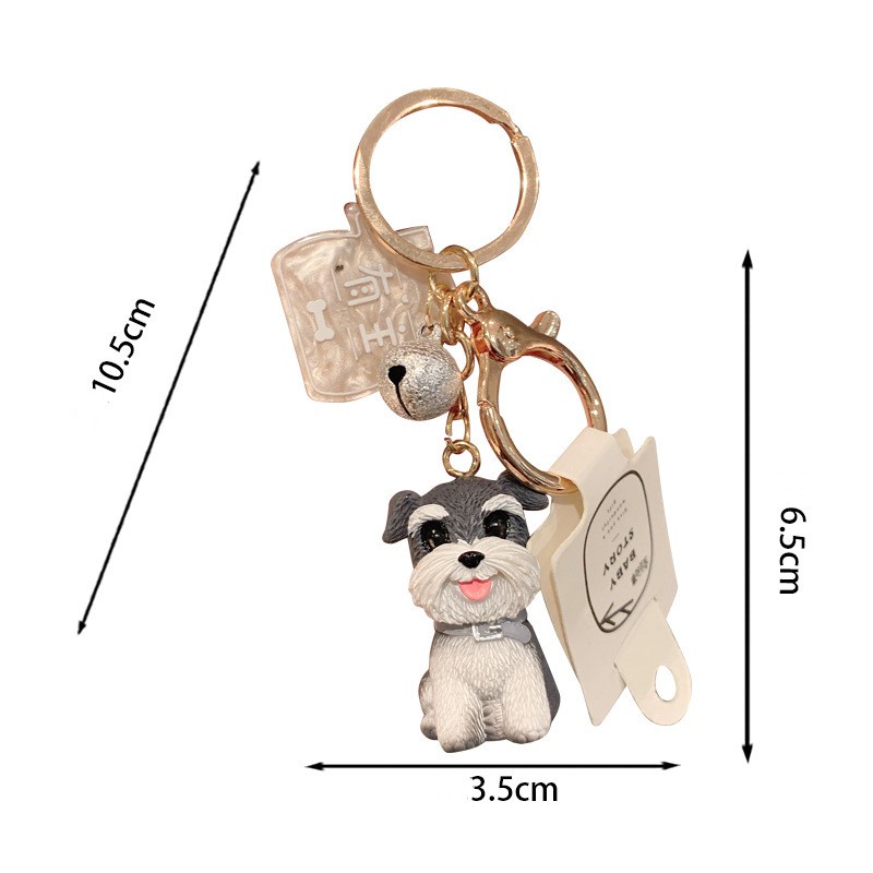 Dog Keychain Bag Pendant Cute Family Doll Labrador Bichon Frize Satsuma ...