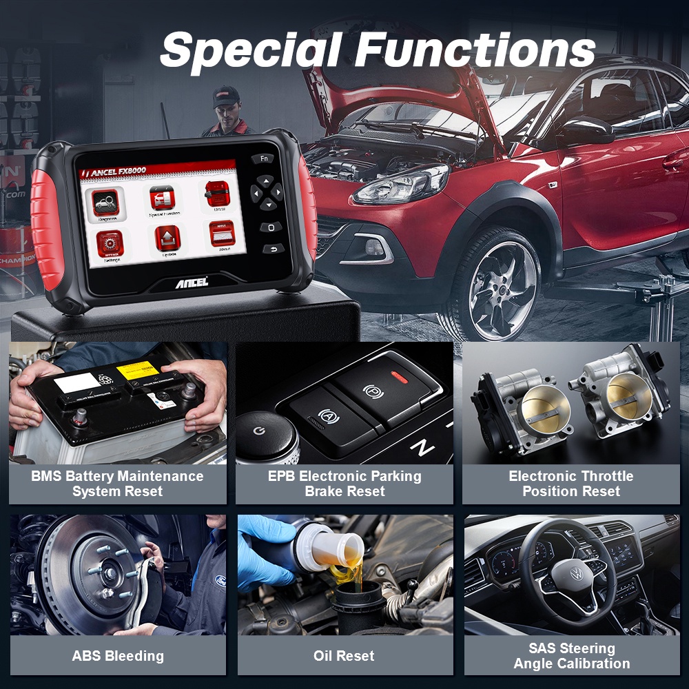 ANCEL FX8000 OBD2 Scanner Full System Multi Special Function Car Diagnostic Tools ABS Bleeding ...