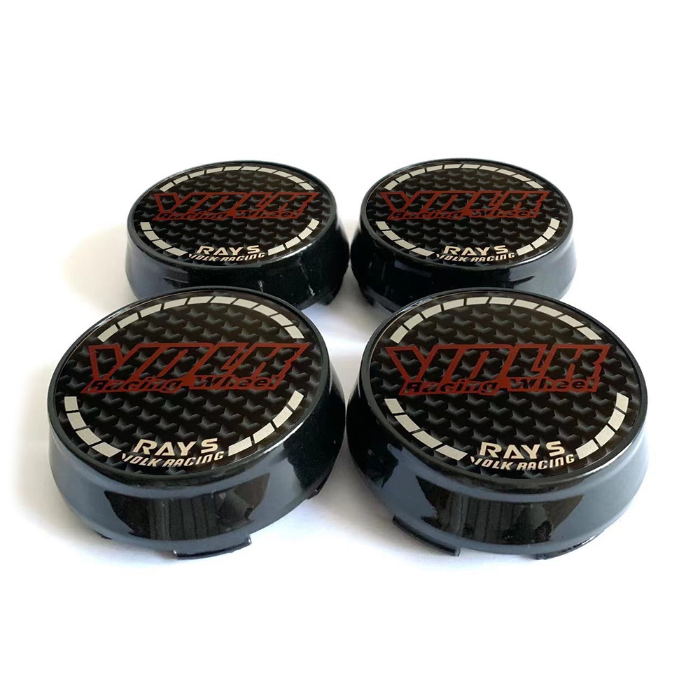 4pcs 67MM Rays Car center caps wheel cap Black High Style VOLK RACING ...