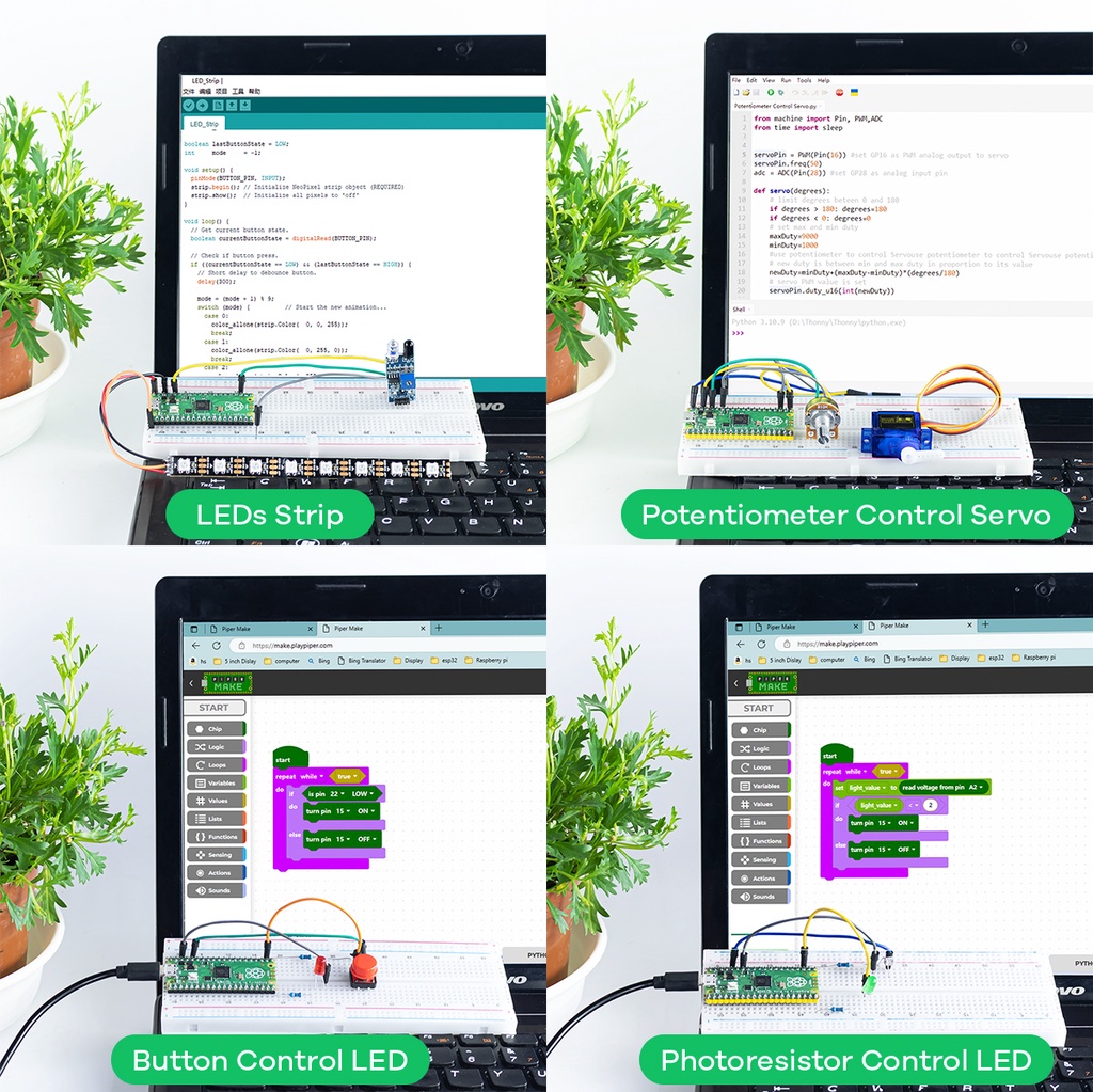 Lafvin Basic Pico Starter Kit For Raspberry Pi Pico With Detailed Online Tutorials Micropython