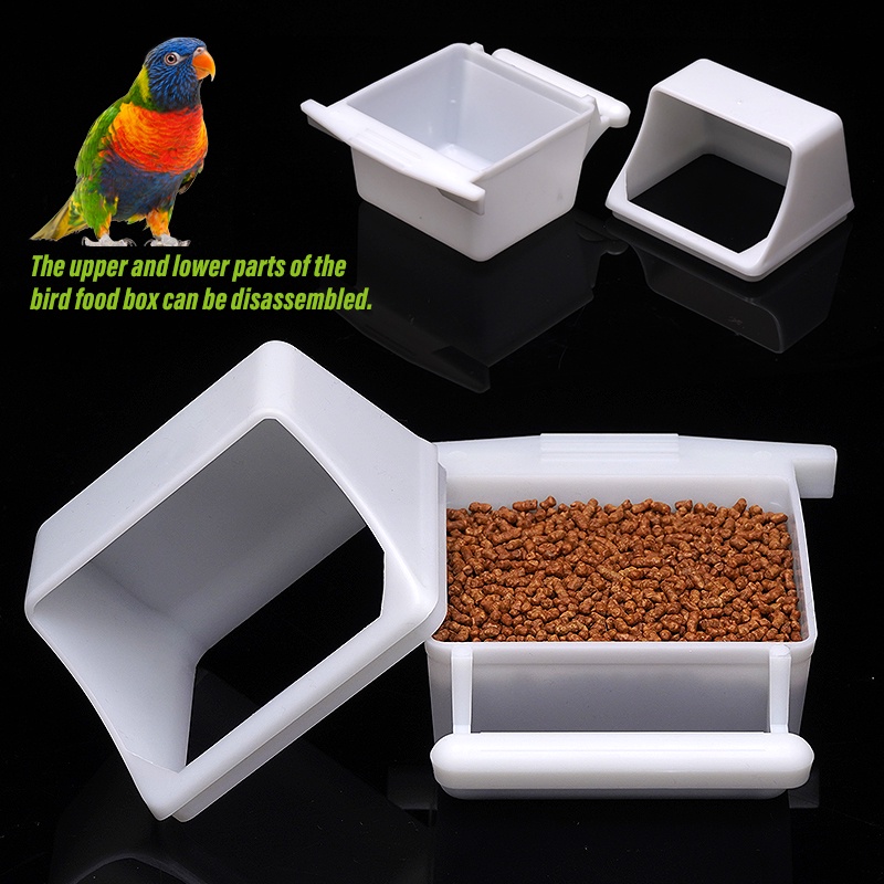 【Ready stock】Bird Parrot Food Box Bird Feeder Bowl Pearl Food Cup Bird ...