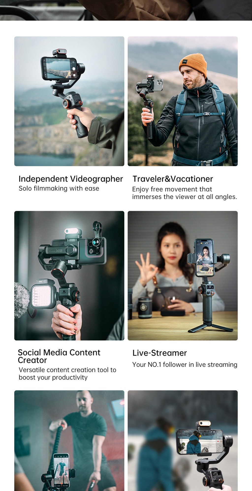 Hohem iSteady M6 Handheld Gimbal Stabilizer Selfie Tripod for ...