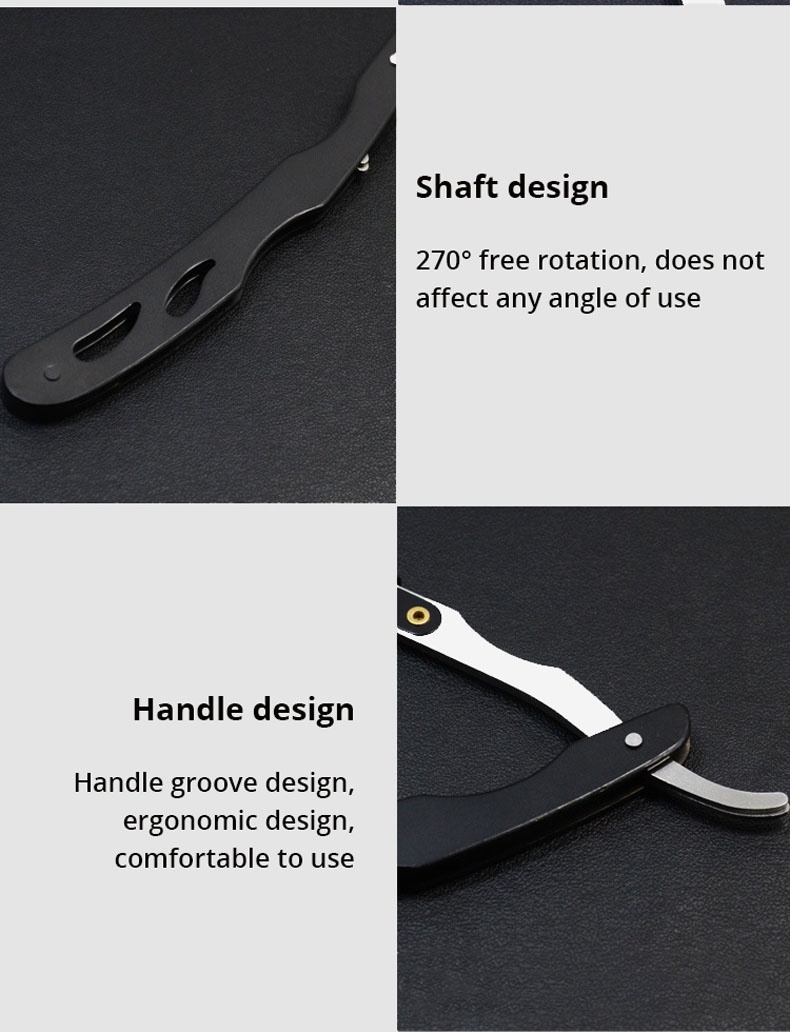 Vintage Straight Razor Folding Shaver for Men Foldable Handle Stainless ...