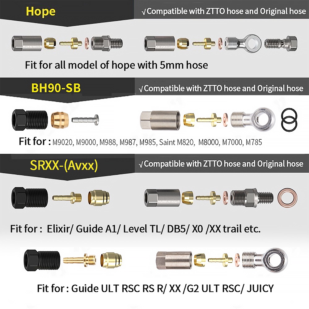 ZTTO Hydraulic Disc Brake Hose Connector Insert Olive Banjo Set BH90 ...