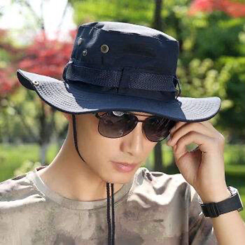 fisherman hat men and women with windproof rope sun protection basin ...
