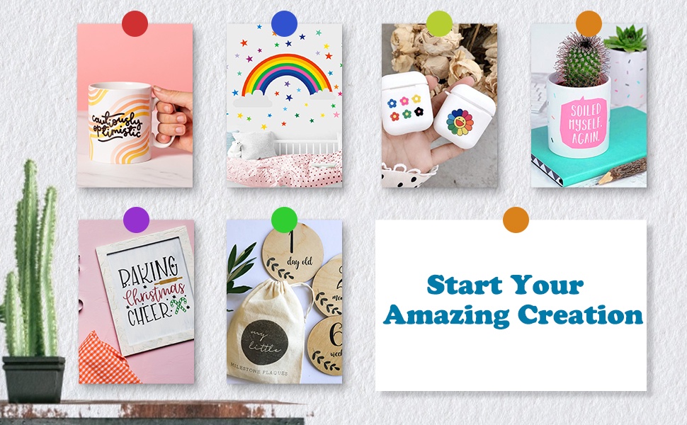 HTVRONT 12 Rolls Permanent Vinyl Sticker Craft Stickers 12in*5FT for ...