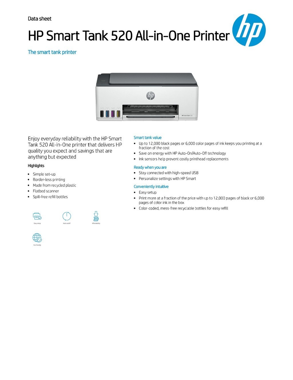 HP Smart Tank 520 All-in-One Printer | Shopee Malaysia