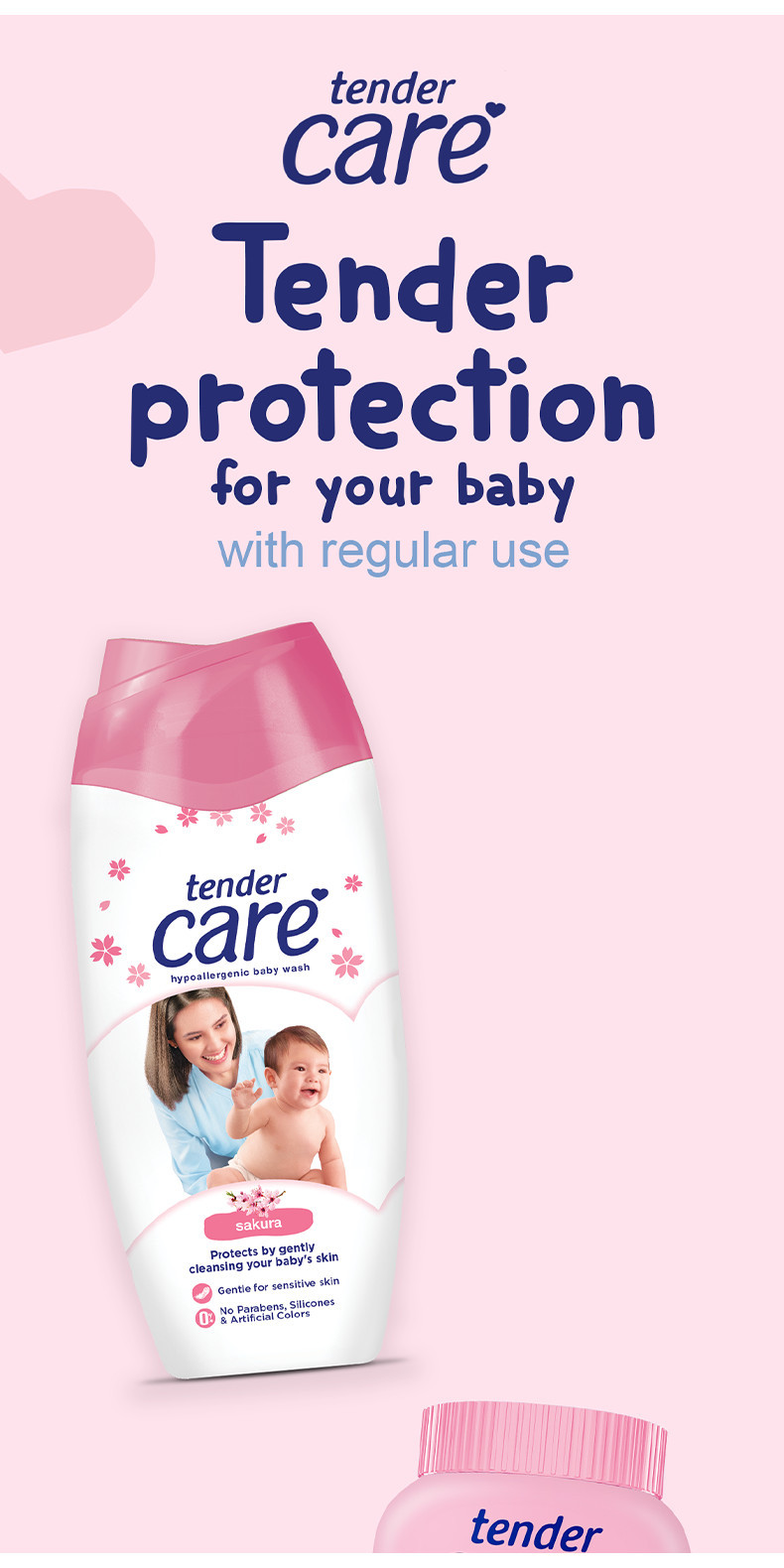 Tender Care Sakura Baby Powder - Hypoallergenic & Dermatologically ...