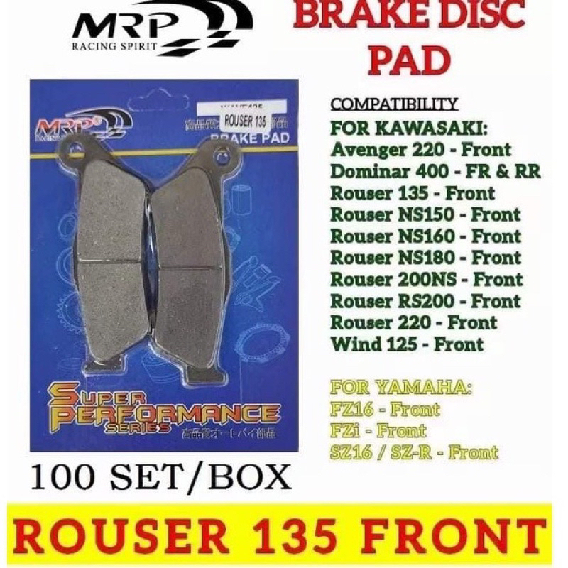 ROUSER 135 125 FRONT BRAKE PAD. FITS 200NS 150 NS160NS 200RS wind 125 ...