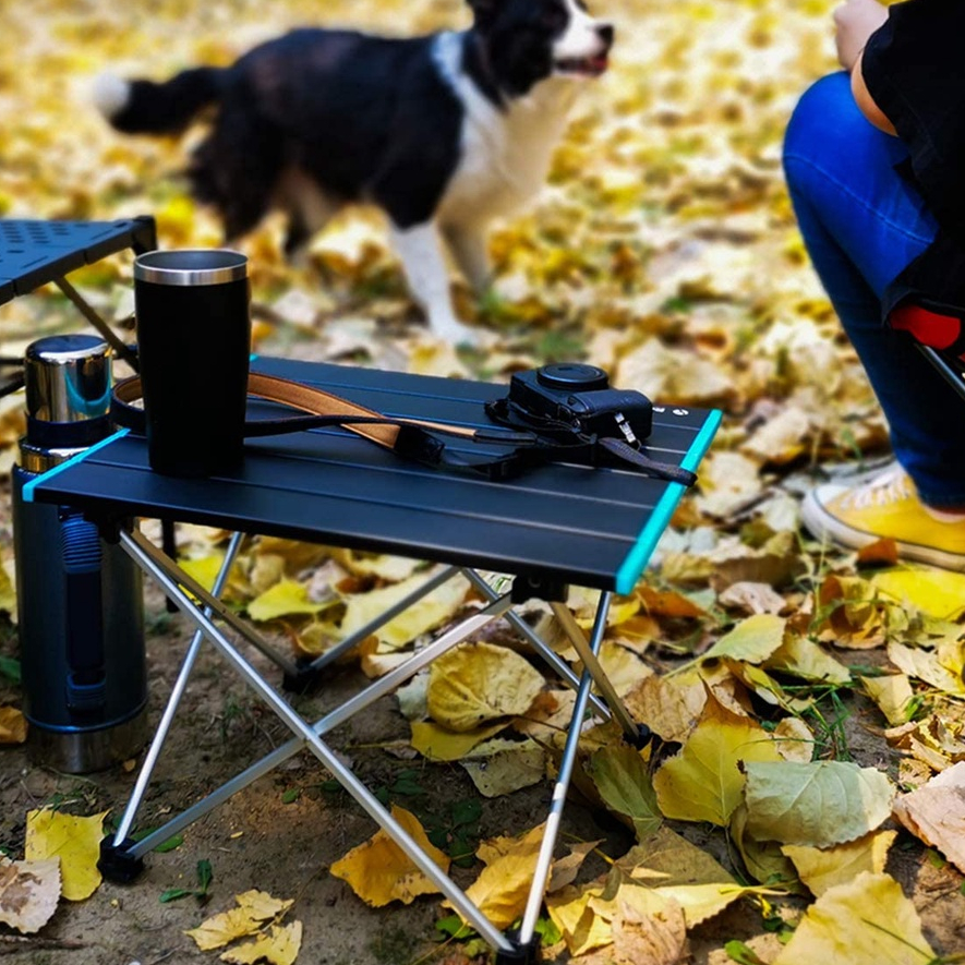Camping Table, Small Ultralight Folding Table with Aluminum Table Top ...
