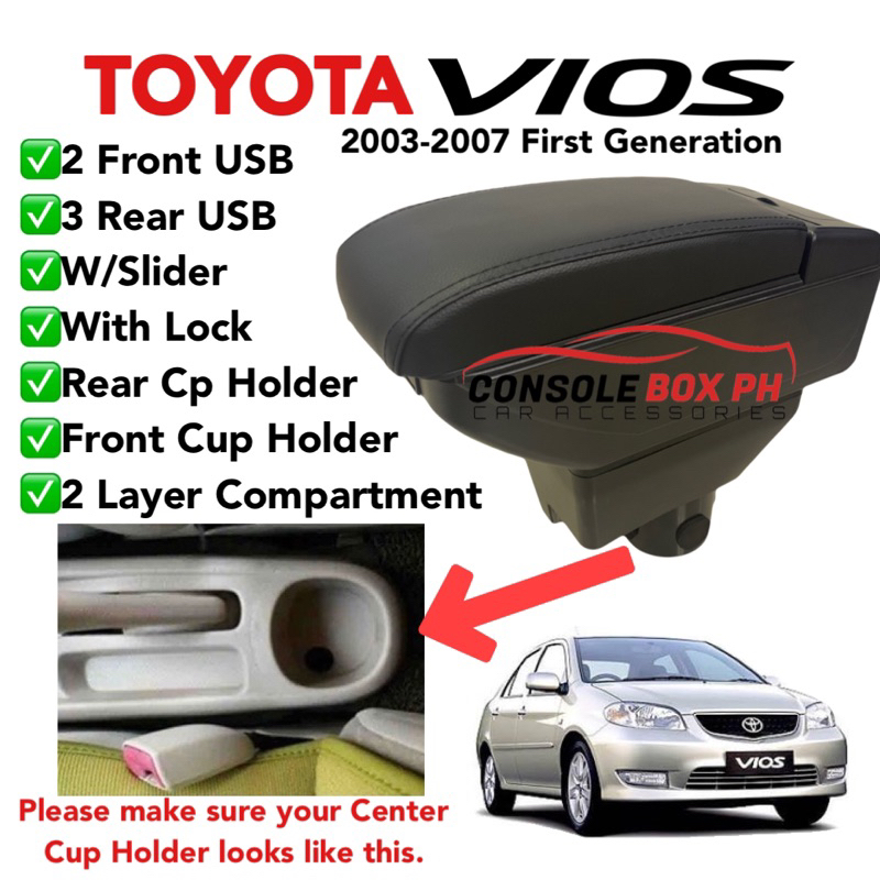 Toyota Vios 2003-2007 Armrest Console Box | Shopee Malaysia
