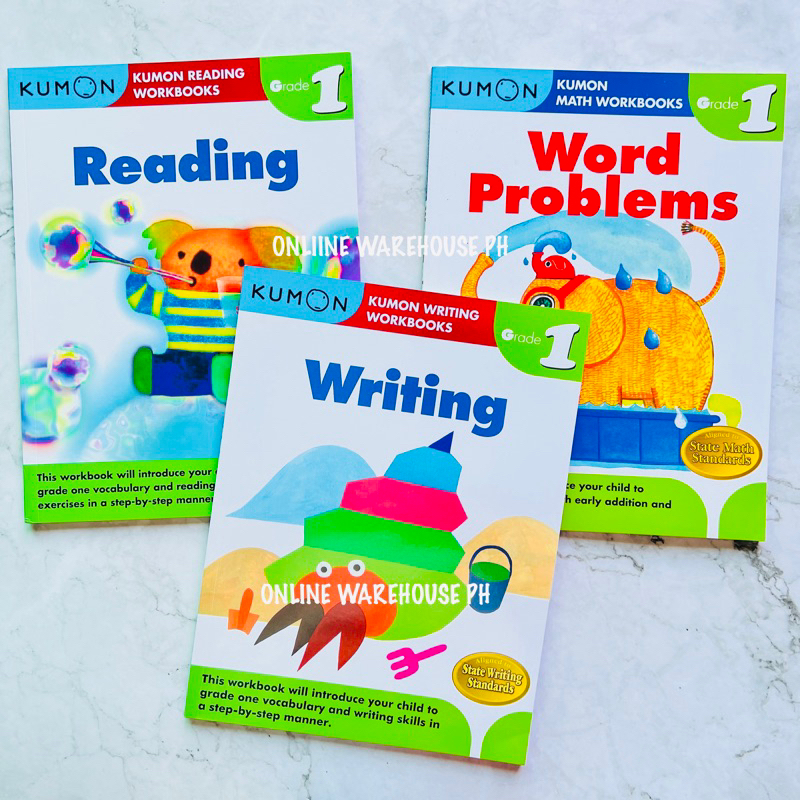 Kumon Reading/Writing/Word Problems - Grade 1/2/3 - (Set of 3 Workbooks ...