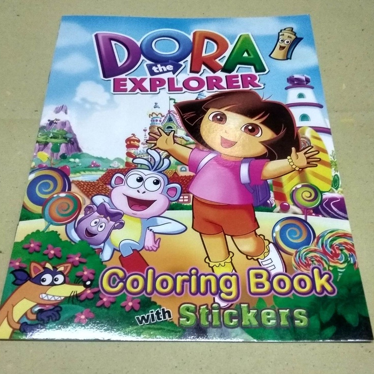 Coloring Book w/ stickers ( Dora ) | Shopee Malaysia