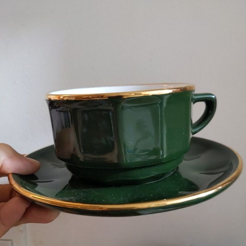 Porcelane Apilco France Soup mug and under-plate set (duo) | Shopee ...