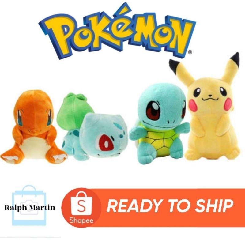 Pokemon Stuff Toy (Pikachu Charmander Squirtle Bulbasaur) | Shopee Malaysia
