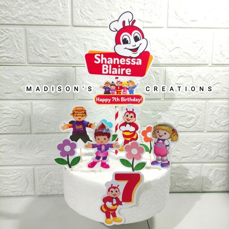 12pcs/Set Jollibee Party Cake Topper/Banner, Backdrop Set (Personalize ...