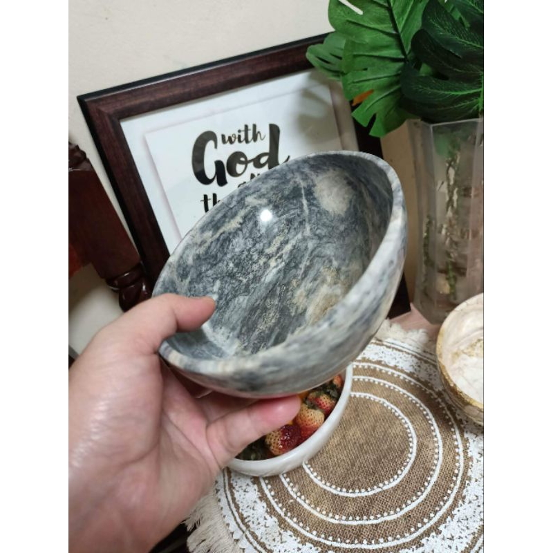 Oblong shape Fruit Bowl Marble Made from Romblon | Shopee Malaysia