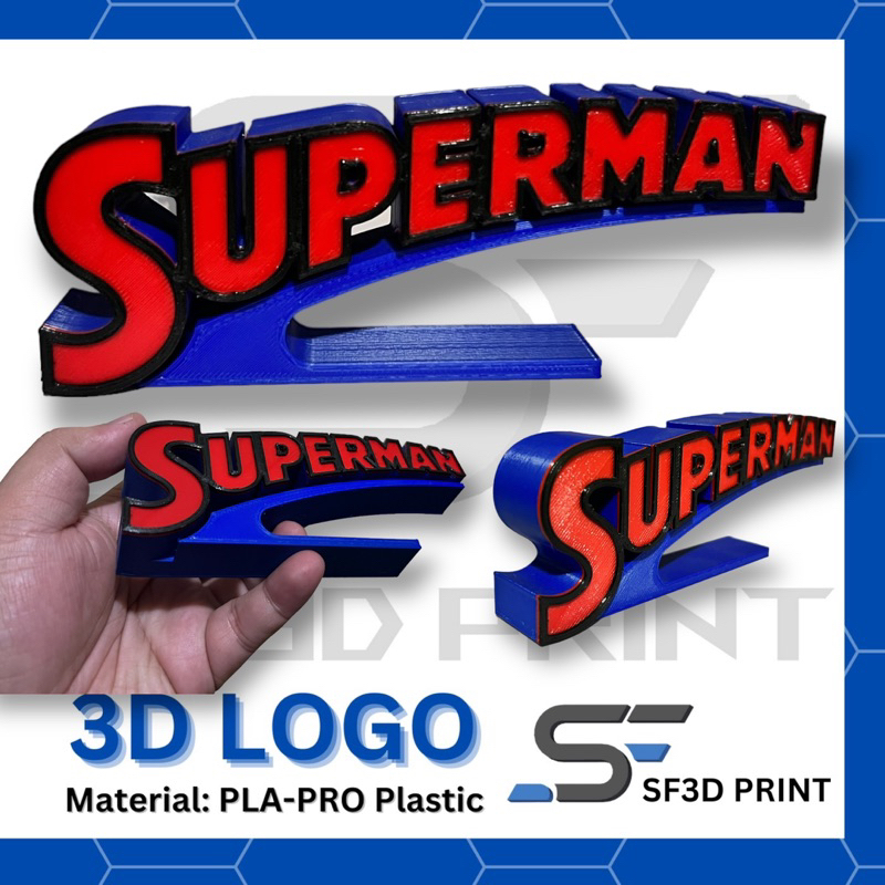 Superman Logo (3D PRINTED),Kids Toy, gift, action anime figure model ...