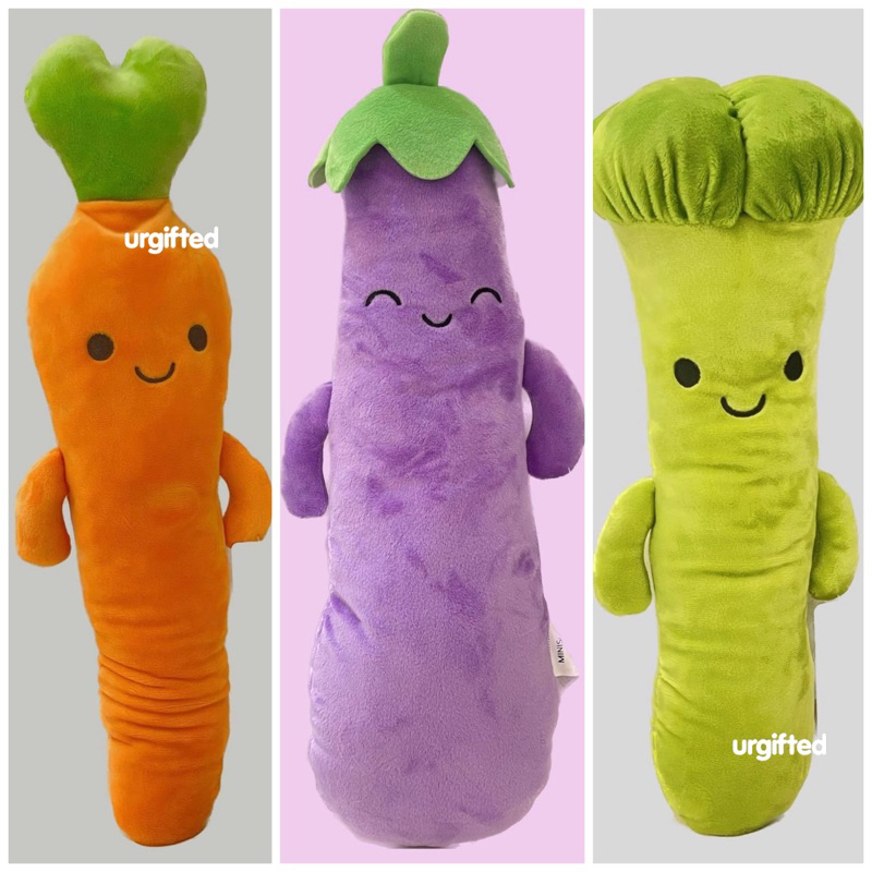 Vegetable Plush Toy by Miniso (Carrot Broccoli Eggplant) | Shopee Malaysia
