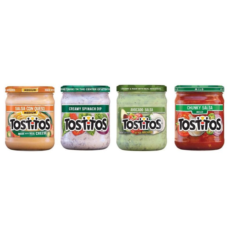 TOSTITOS-CREAMY SPINACH DIP/SALSA CON QUESO/CHUNKY SALSA/LAY'S FRENCH ...