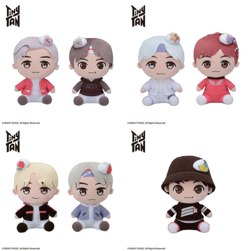 BTS - Jungkook, Jimin, Suga, Jin, J-Hope, RM & V TinyTan Sweet Time Special Sitting Plush ...