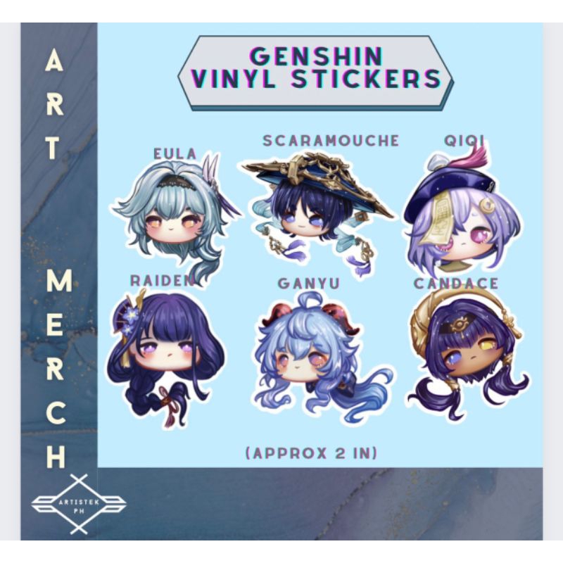 GENSHIN IMPACT VINYL STICKERS SET 2 (Per piece) | Shopee Malaysia