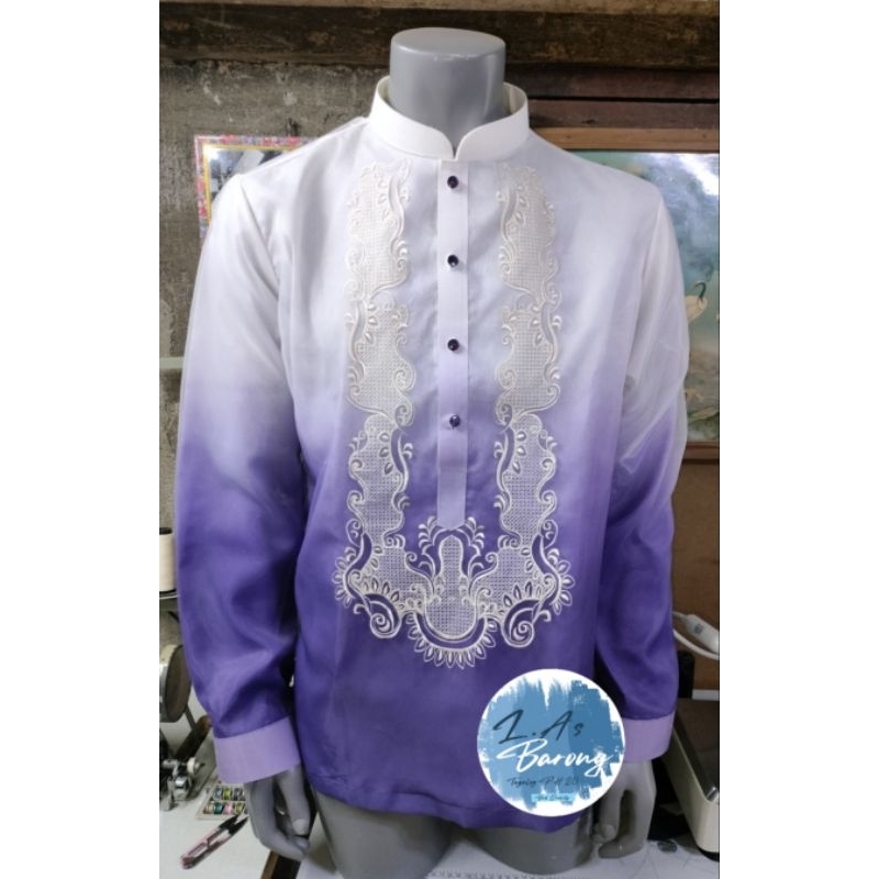 Modern Monochromatic Embroidered Barong | Shopee Malaysia