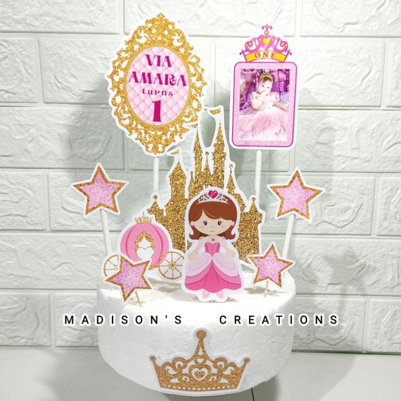 Royal Princess Cake Topper/Banner, Backdrop Set (Personalize; High ...