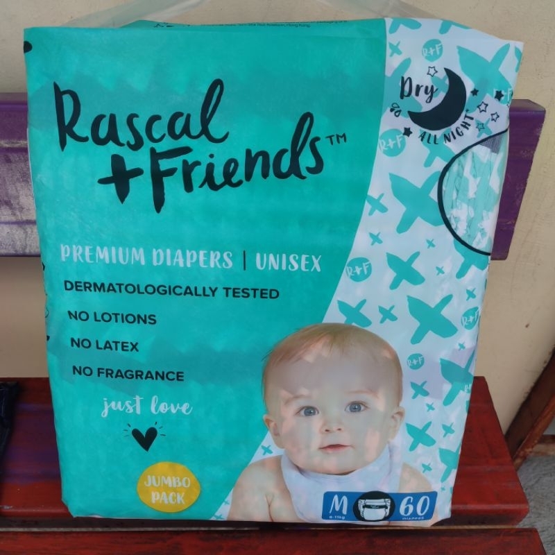 60pcs Rascal and Friends Premium Diapers Medium Taped | Shopee Malaysia