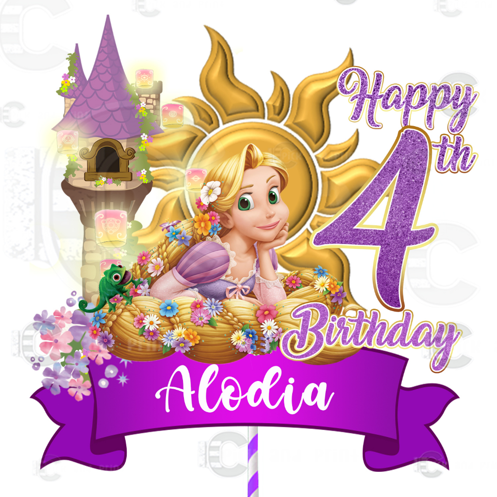 Personalized/Customized Princess Rapunzel Tangled Theme Cake Topper for ...
