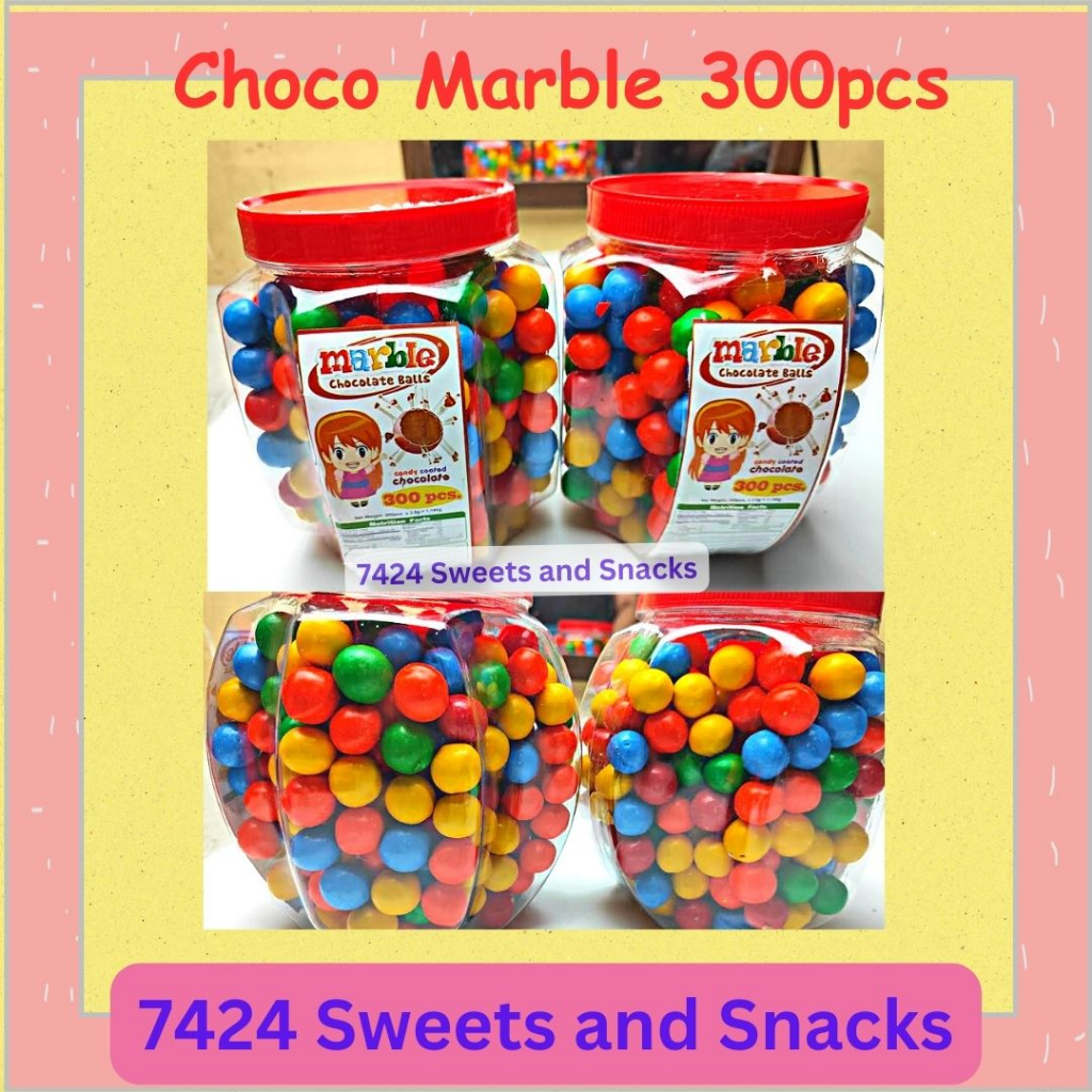 Choco Marble in a Jar 300pcs Chocolate Balls Coated Candy Kutkutin ...
