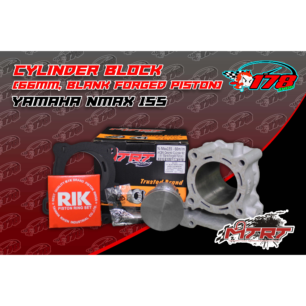 MTRT aerox/nmax 155 chromebore block forged piston (66MM) | Shopee Malaysia