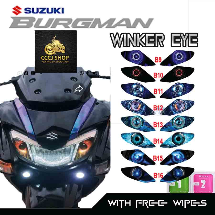 SUZUKI BURGMAN STREET 125 WINKER EYE STICKER/ TRANSPARENT/TRANSLUCENT ...