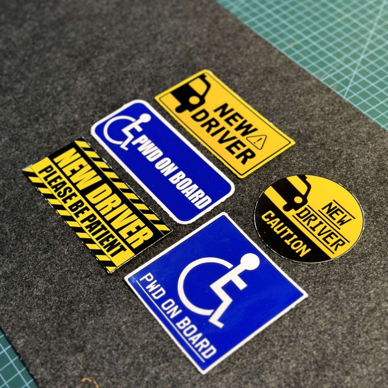 Car Auto Windshield Sticker NEW DRIVER PWD on BOARD (PRINTED) | Shopee ...