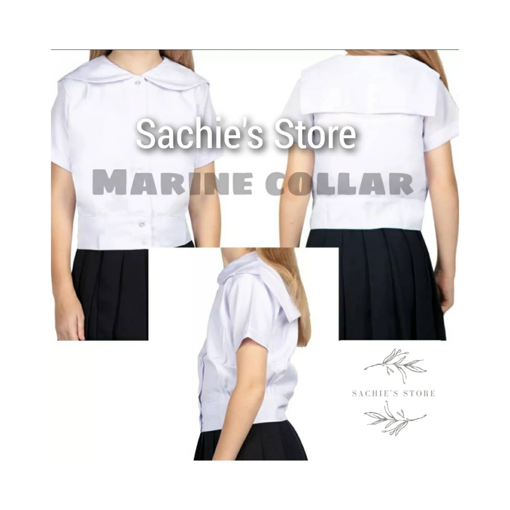 School Uniform - Marine Collar White Blouse for Girls/Teens | Shopee ...
