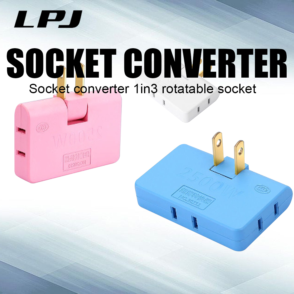 Rotatable socket converter 2500W one to three 180 degree swivel socket ...