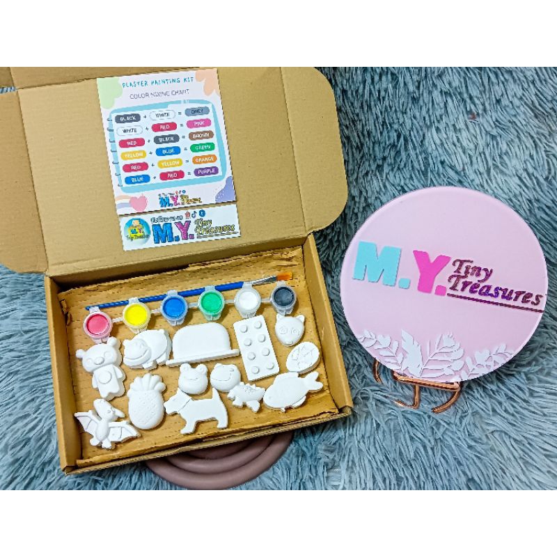 12PCS ASSORTED DESIGNS PLASTER PAINTING KIT IN BOX EDITION FOR BIRTHDAY ...