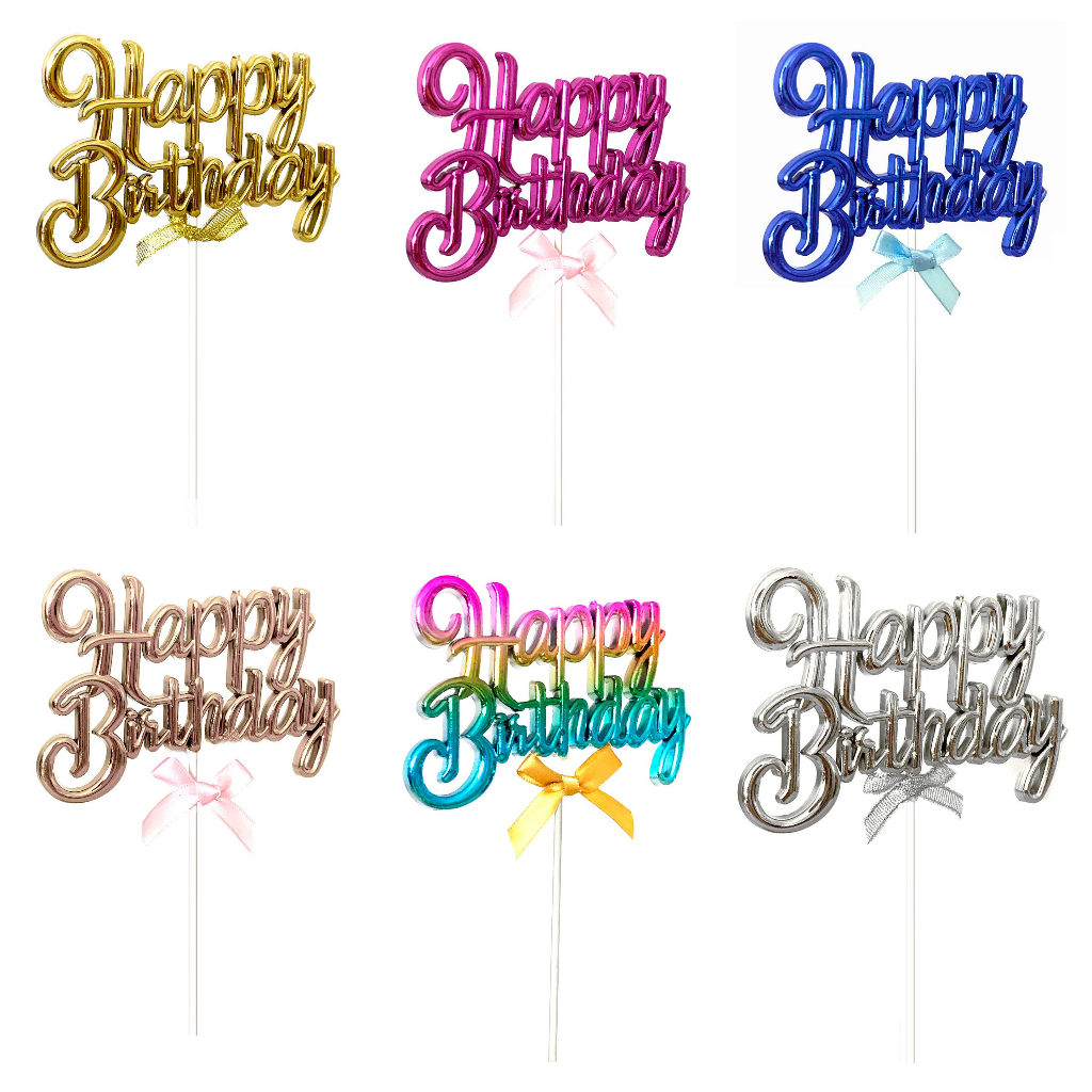 3D Cake Topper Happy Birthday Topper INS STYLE Acrylic Letter Cake ...