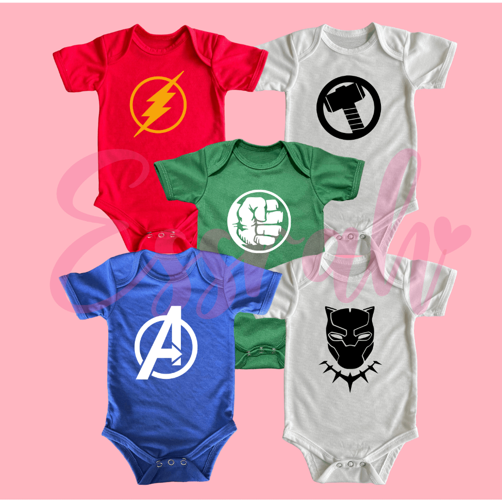 Superhero logo 1 ( baby onesie / infant onesie ) | Shopee Malaysia