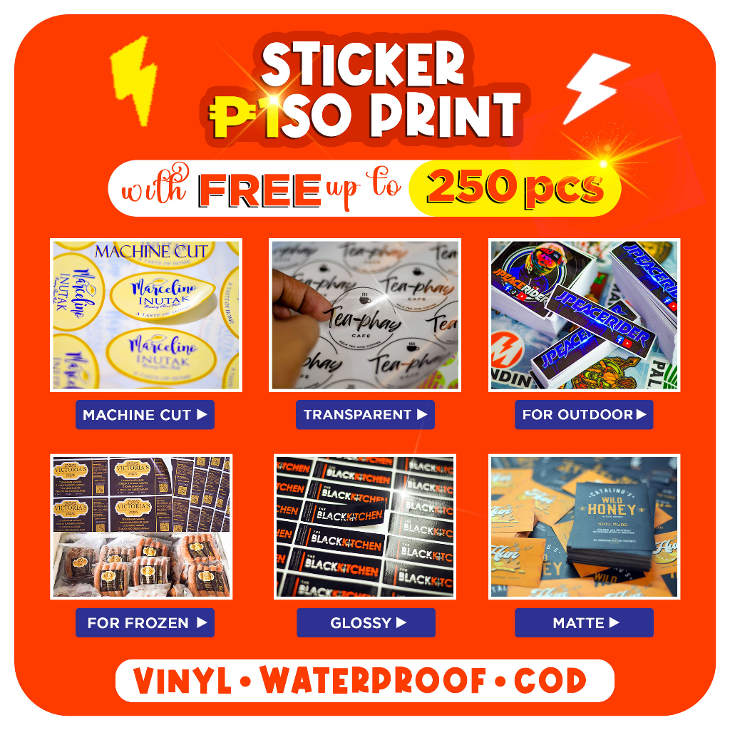 PISO PRINT STICKER LABELS water proof sticker | Shopee Malaysia
