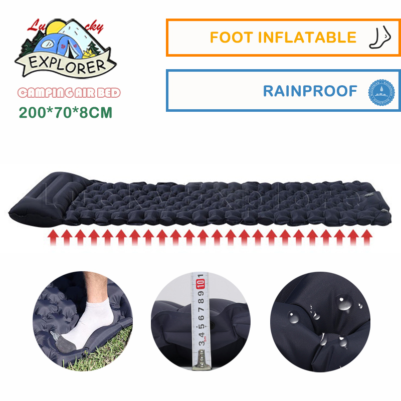Air Bed Inflatable Feet Sleeping Pad Camping Outdoor Waterproof ...