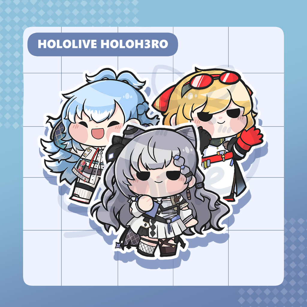 Hololive Indonesia Holoh3ro Laminated Vinyl Stickers nimica shop ...
