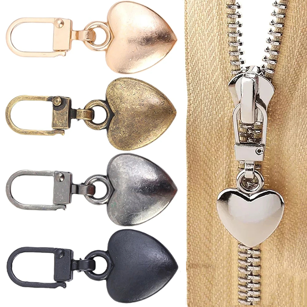 Metal Detachable Heart Shape Luggage Zipper Puller/Rectangle DIY Jacket ...