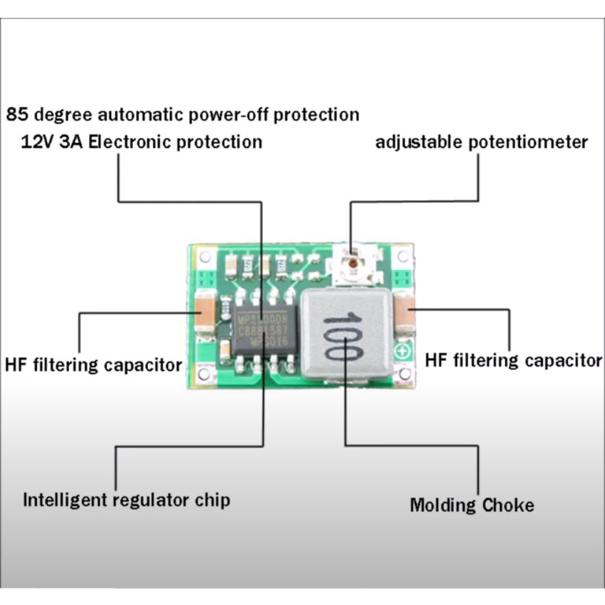 MINI 360 DC BUCK CONVERTER 2A STEP DOWN MODULE, 4.75V-23V to 1V-17V ...