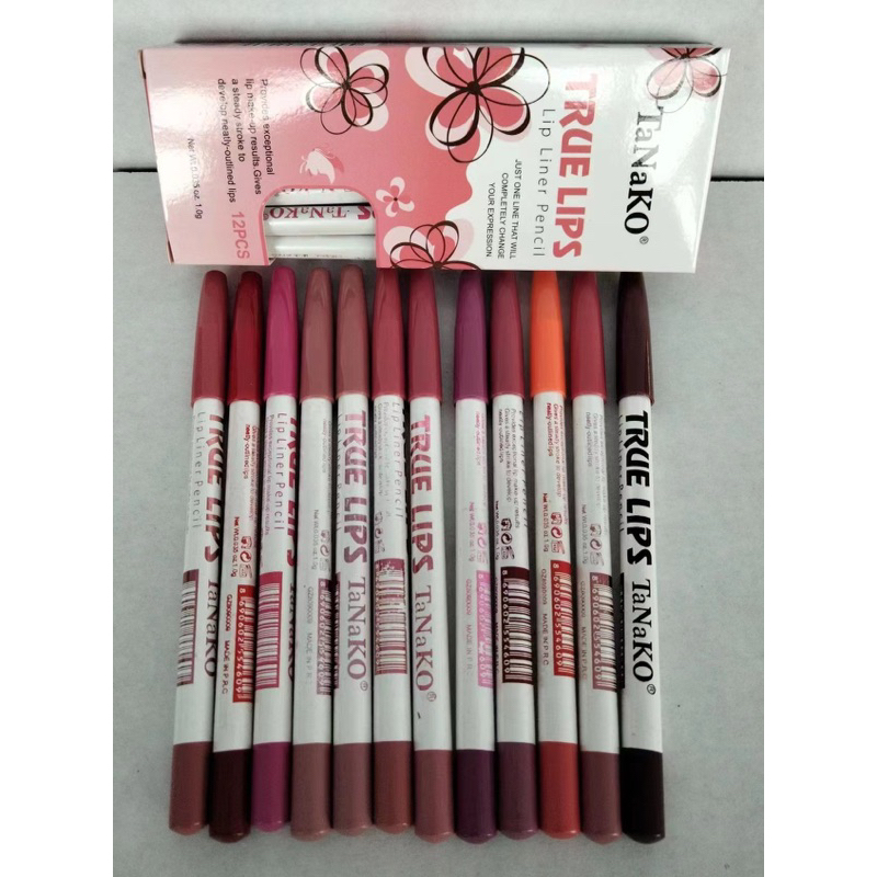 J&r TANAKO True Lips / Matte Lip Liner LIP MAKEUP SET (Per Box 12pcs ...