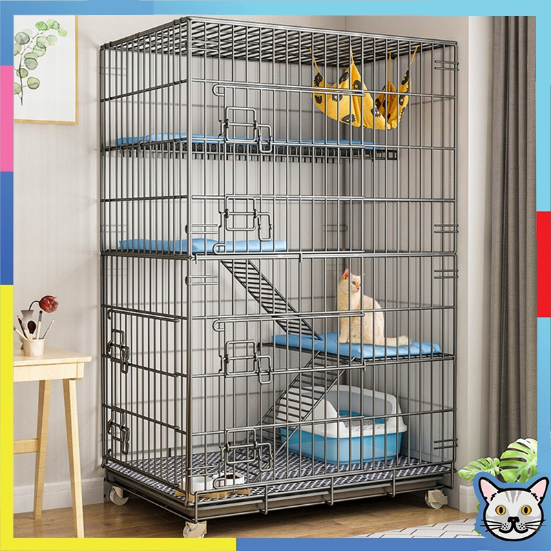 Cat Cage 4 Layer Stackable Pet Cage With Wheels Cat House Cage Kulungan ...