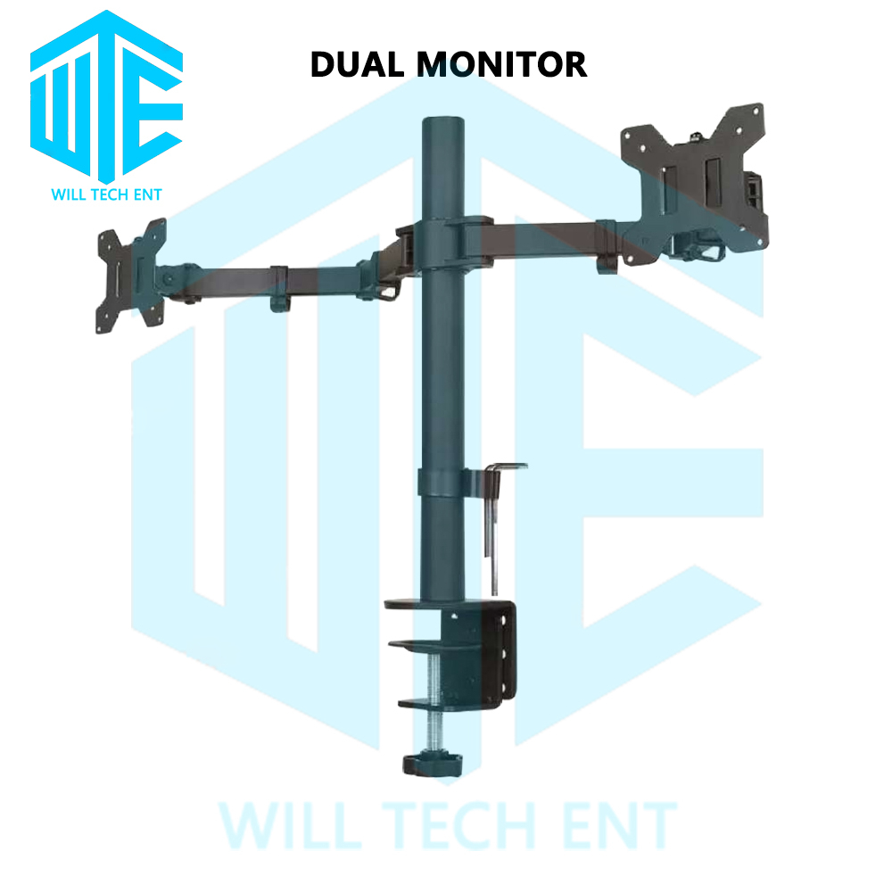 Dual LED Monitor Mount with C-clamp and Grommet options | Shopee Malaysia