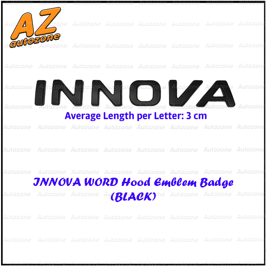 INNOVA Hood Emblem Badge for Toyota Innova Cars (Matte Black in Color ...
