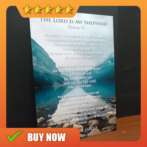 Bible Verses Psalm 23 on 5mm White Sintra Board / A3 Size / A4 Size ...
